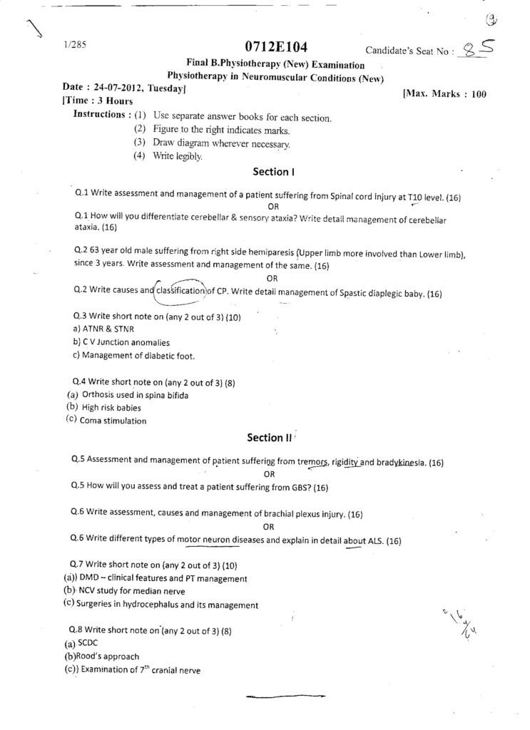 Question Papers – AIMS – Ahmedabad Institute of Medical Sciences