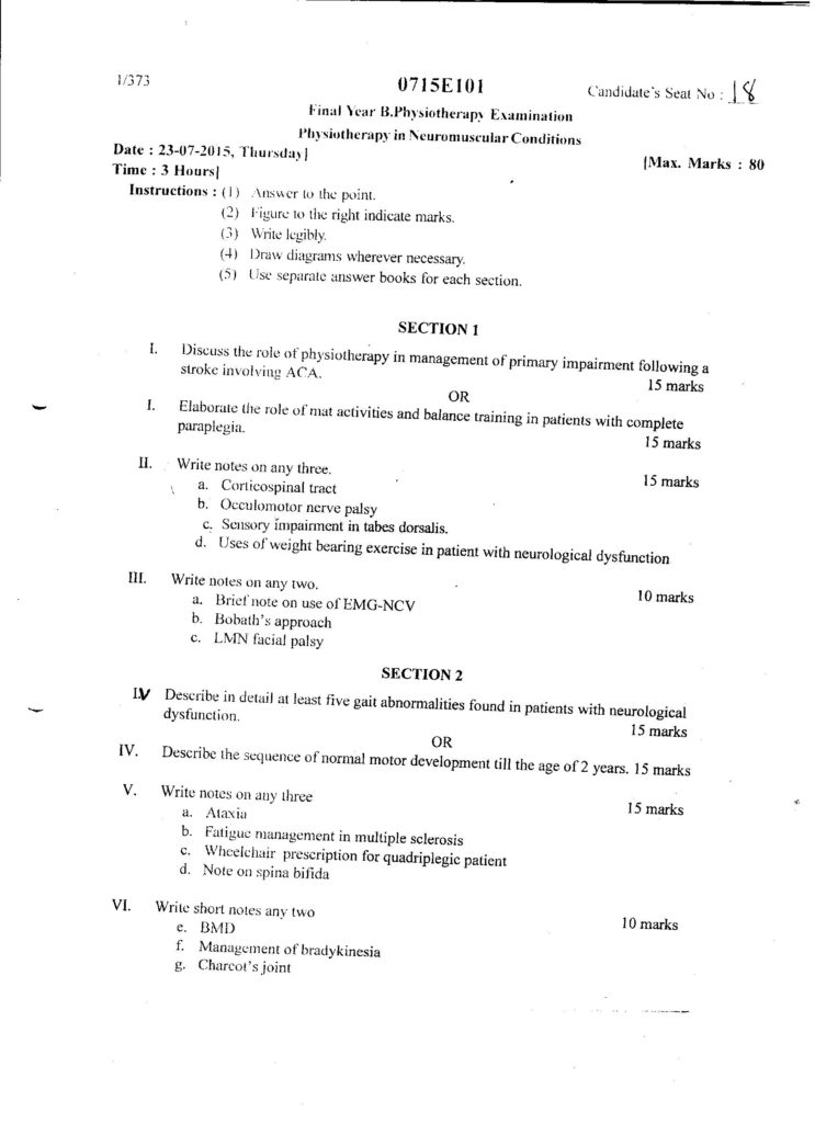 Question Papers – AIMS – Ahmedabad Institute of Medical Sciences