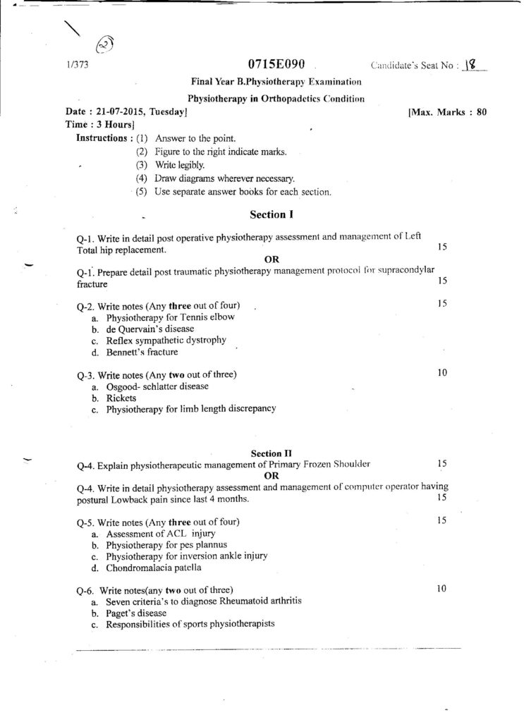 Question Papers – AIMS – Ahmedabad Institute of Medical Sciences